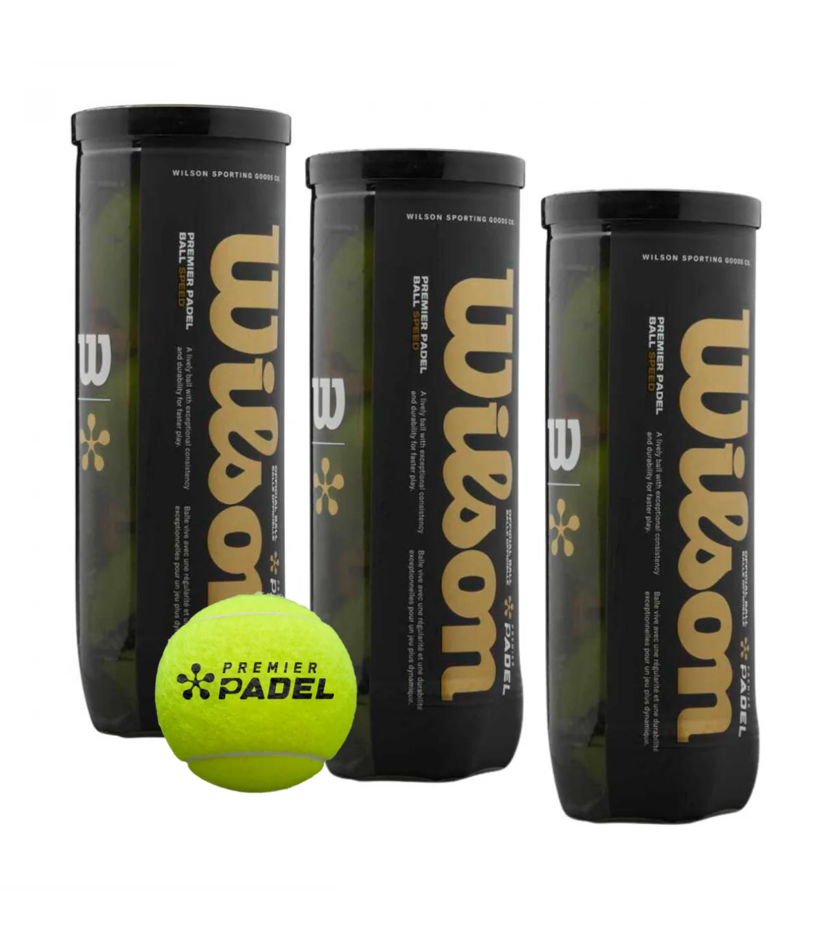 Triple Pack Wilson Premier Padel Speed Ball | 3 Tubes of 3 Balls ...